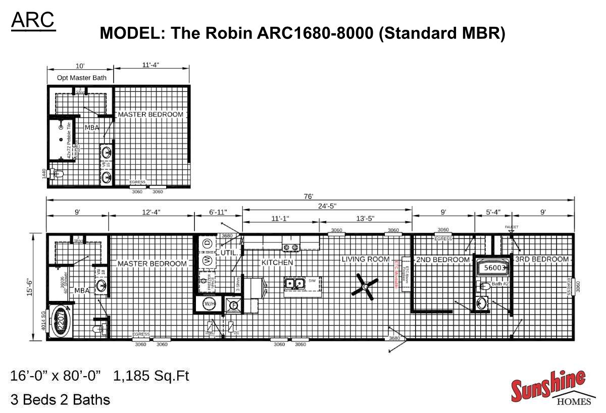 ARC The Robin ARC1680-8000 (Standard MBR) from Brookwood Homes